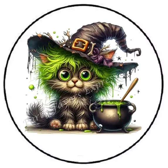 DOPASTICKER Witc.H Cat Hallo.Ween Stickers Favors Gift You - Decorate ...