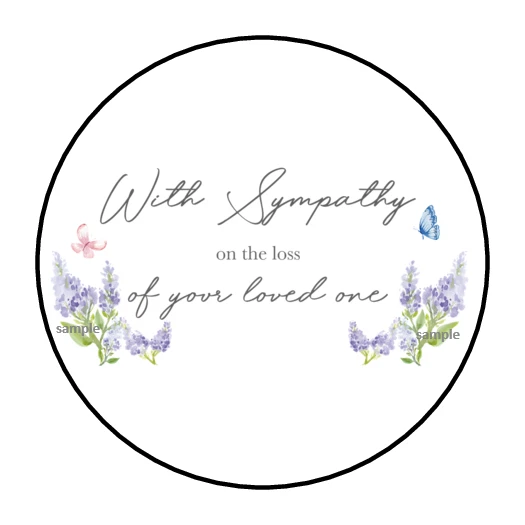 DOPASTICKER With Sympathy Stickers Floral Butterflies Phone Decal Water ...