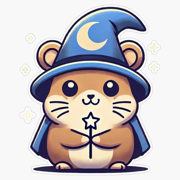 DOPASTICKER Wizard Hamster Sticker, Phone Sticker Car Stickers ...