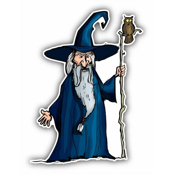 DOPASTICKER Wizard Staff Cartoon Car Sticker Phone Water Bottle ...