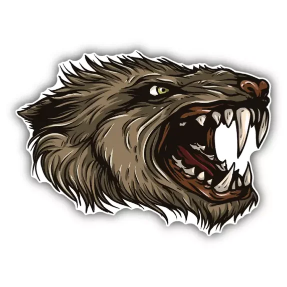 DOPASTICKER Wolf Head Mascot Sticker Decal Phone Decal Water Bottle ...
