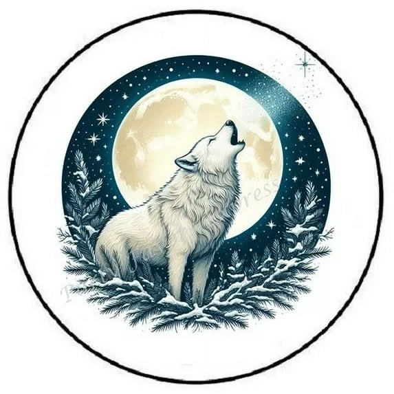 DOPASTICKER Wolf Howling At Moon Decorative Laptop, Phone Stickers ...