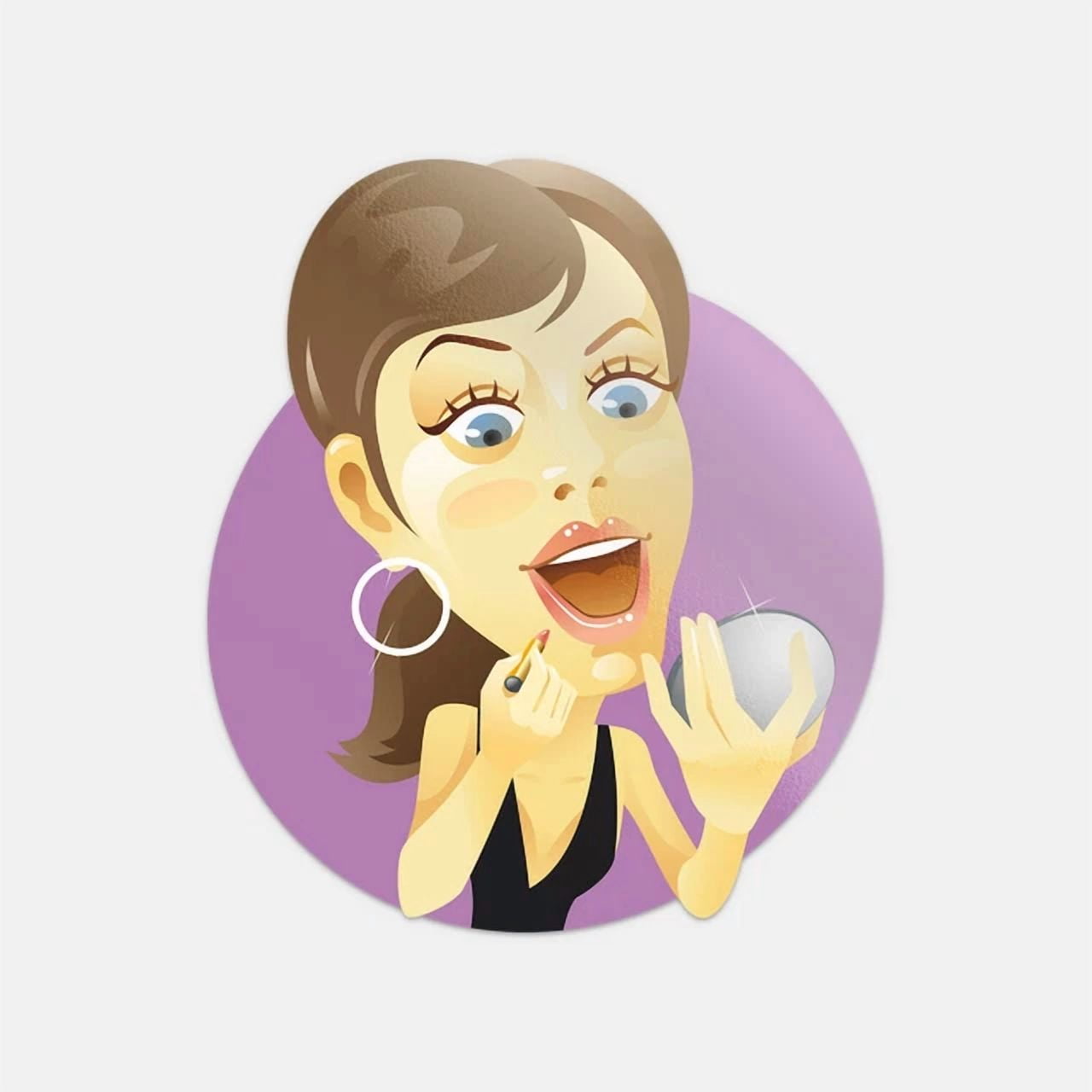 DOPASTICKER Woman Lipstick Mirror Sticker Phone Water Bottle Stickers ...