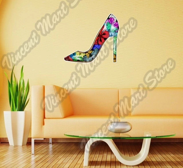 DOPASTICKER Women Girl Female High Heel Shoe Wall Sticker Room Interior ...