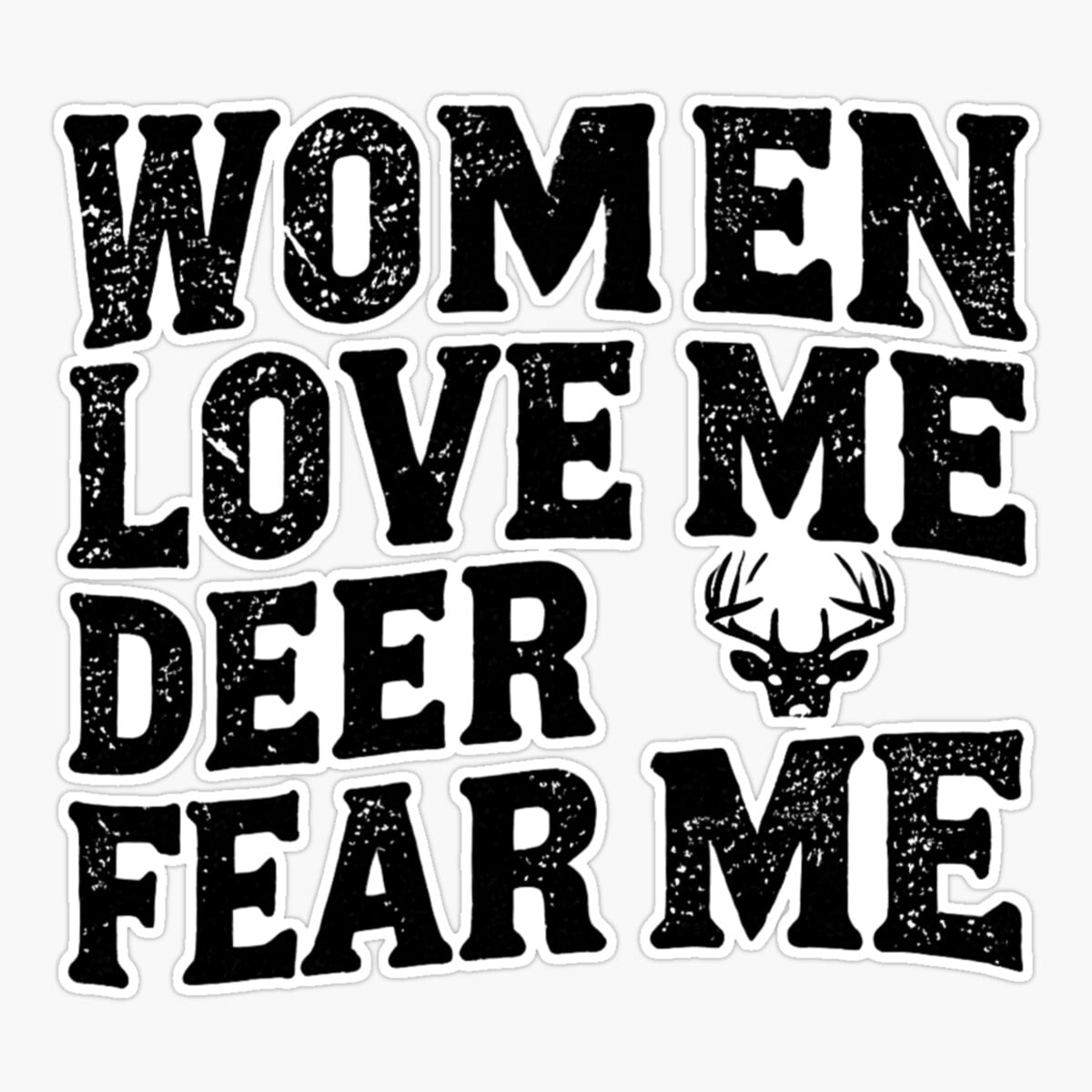 DOPASTICKER Women Love Me Deer Ear Me - Unny Hunting Sticker, Phone ...