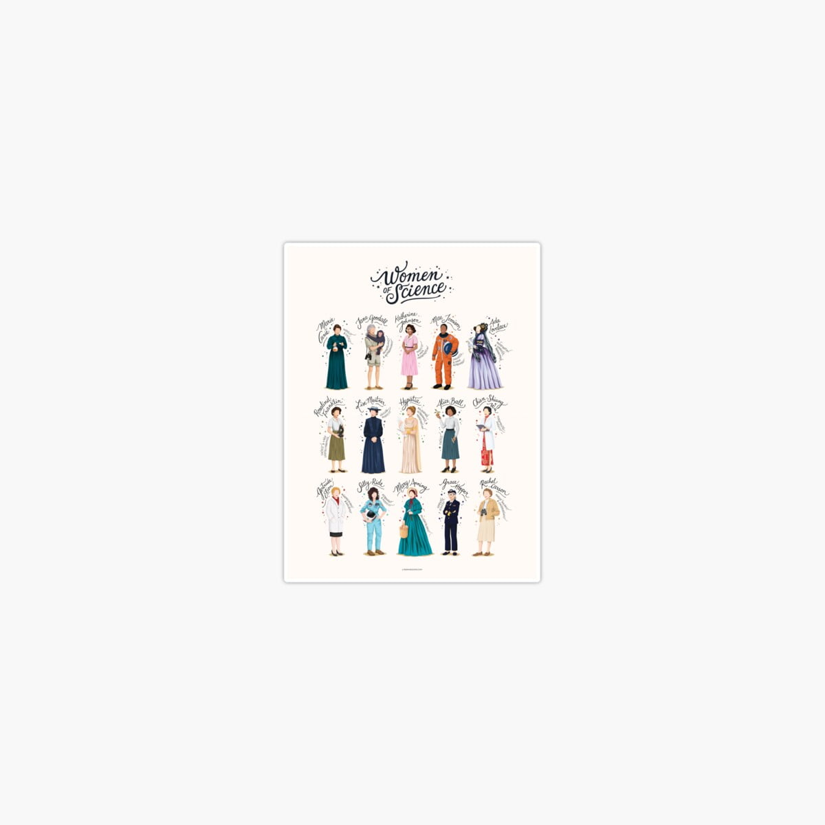 DOPASTICKER Women Of Science Sticker, Phone Sticker Water Bottle ...