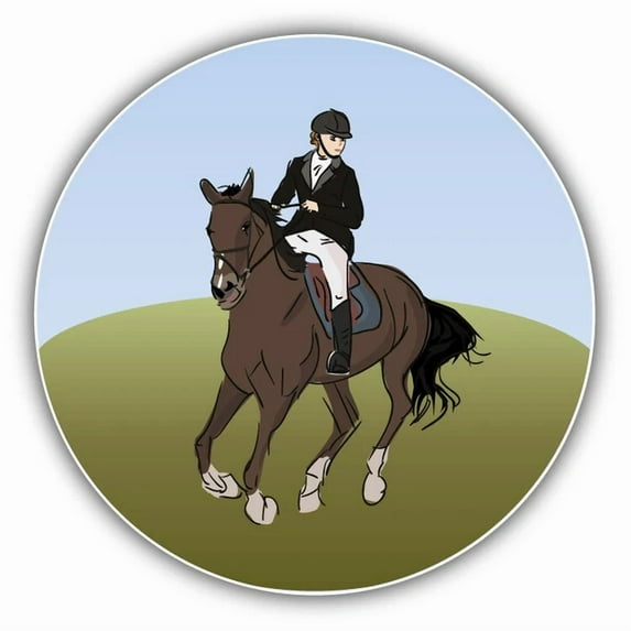DOPASTICKER Women Riding A Horse Sticker Decal Phone Decal Water Bottle ...