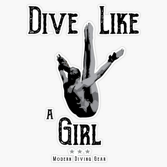 DOPASTICKER Women'S Dive Like A Girl Diving Sticker, Phone Sticker Car ...