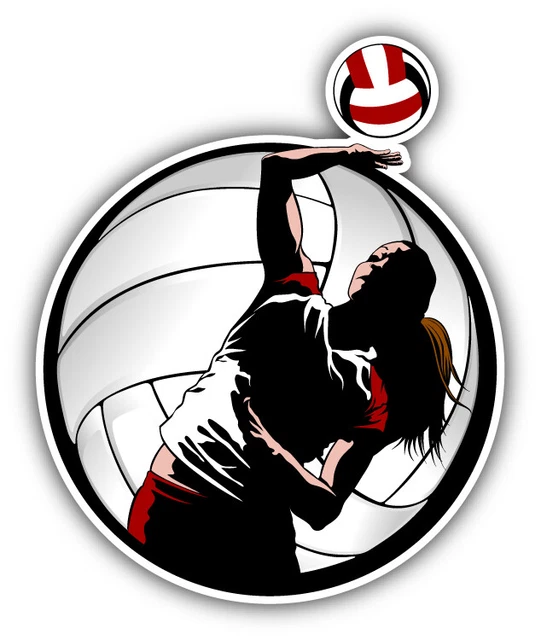 DOPASTICKER Women Volleyball Player Inside Ball Car Sticker Phone Decal ...