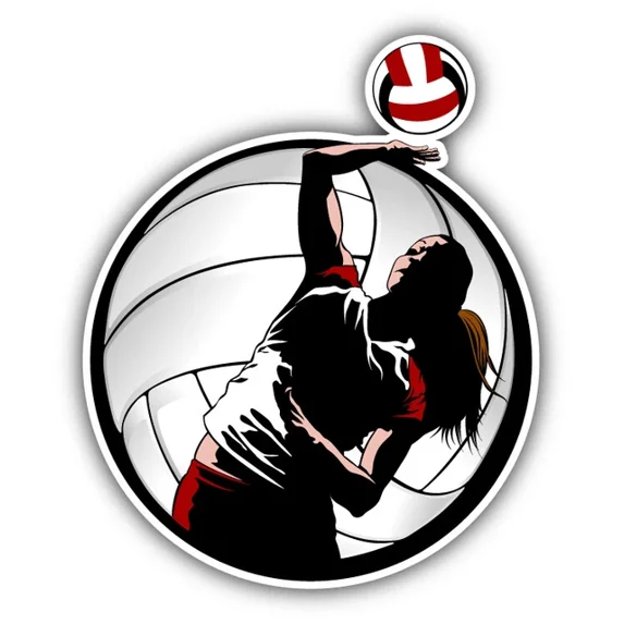 DOPASTICKER Women Volleyball Player Inside Ball Car Sticker Phone Decal ...