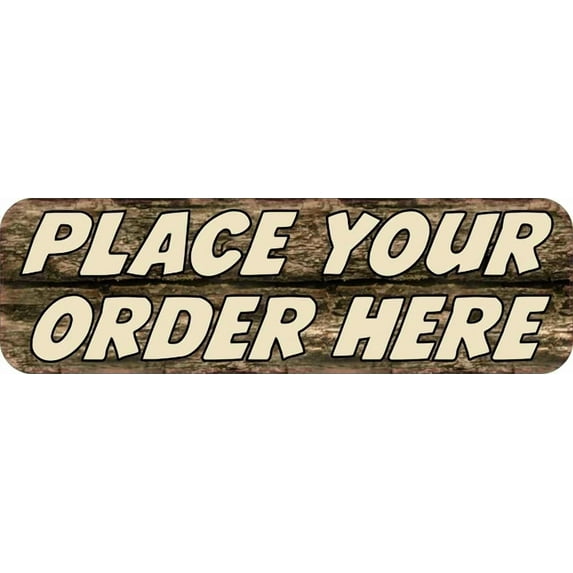 DOPASTICKER Wood Place Your Order Here Sticker Business Sticker Phone ...