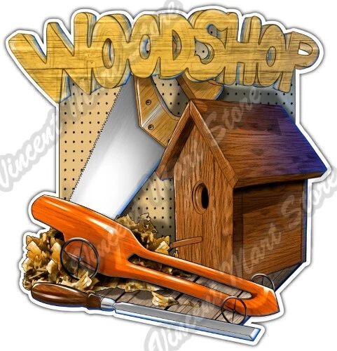 DOPASTICKER Wood Shop Carpenter Woodshop Tools Saw Car Sticker Decal ...