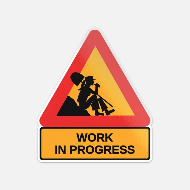DOPASTICKER Work In Progress Woman At Work Sticker Decal Phone Decal ...