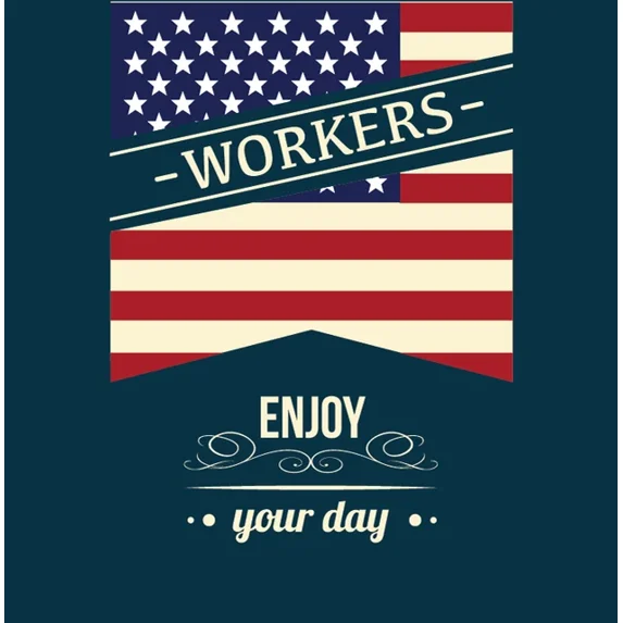 DOPASTICKER Workers Enjoy Your Day Usa Flag Car Sticker Phone Water ...