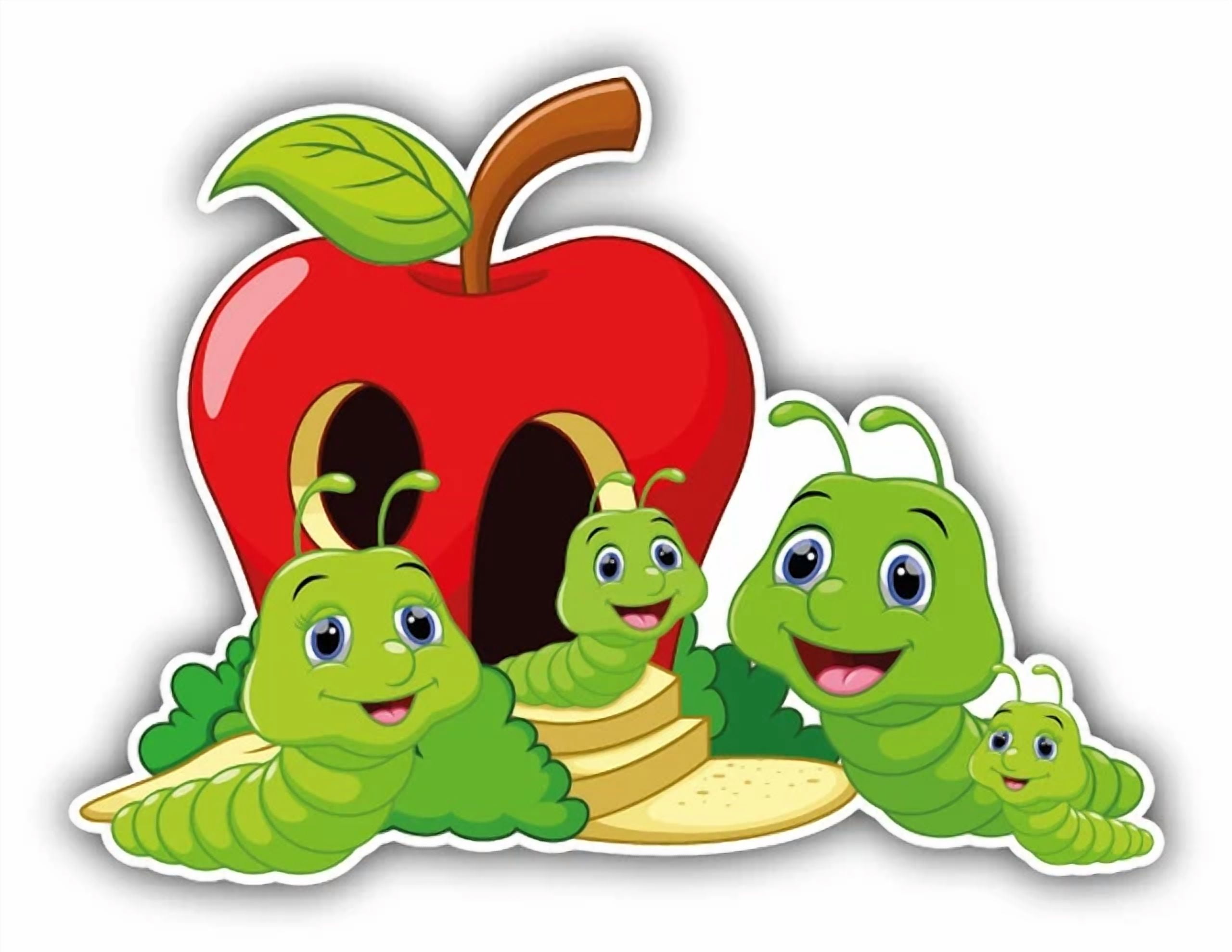 DOPASTICKER Worm Family Sticker Decal Phone Decal Water Bottle Stickers ...