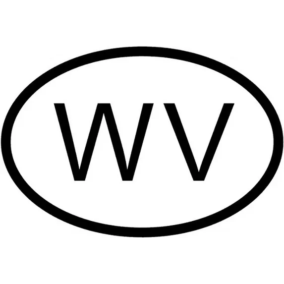 DOPASTICKER Wv West Virginia Country Code Oval Sticker Phone Decal ...