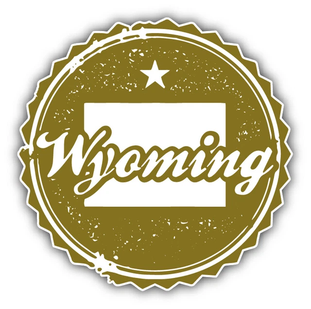 DOPASTICKER Wyoming Usa State Grunge Map Sticker Phone Water Bottle ...