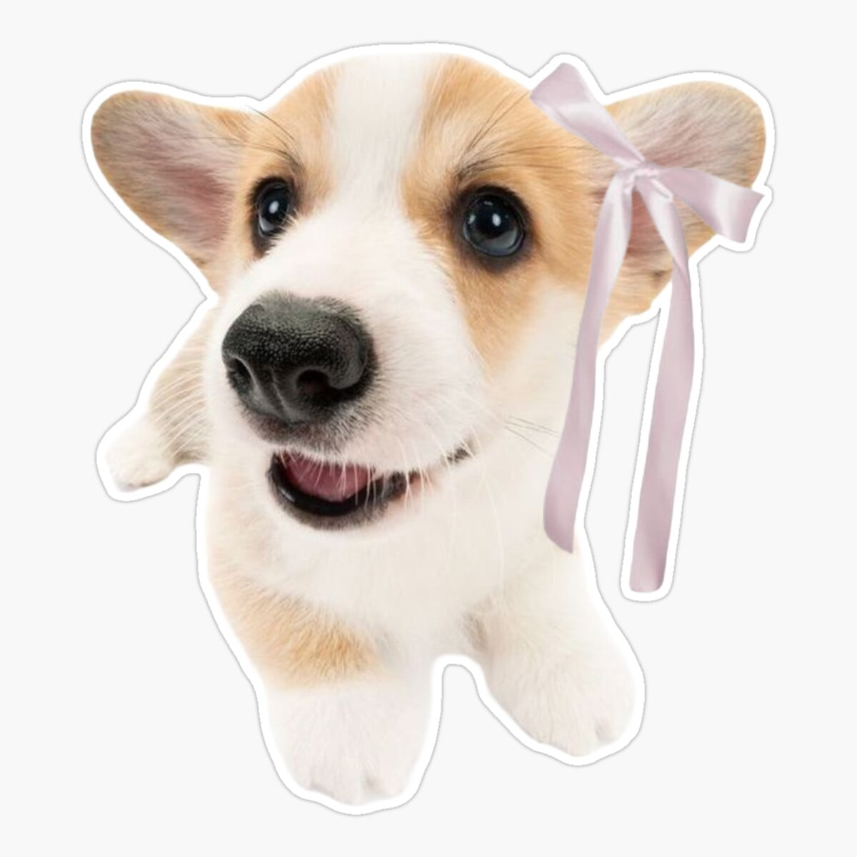DOPASTICKER Y2K Coquette Dog With Pink Bow Sticker, Phone Sticker Car ...