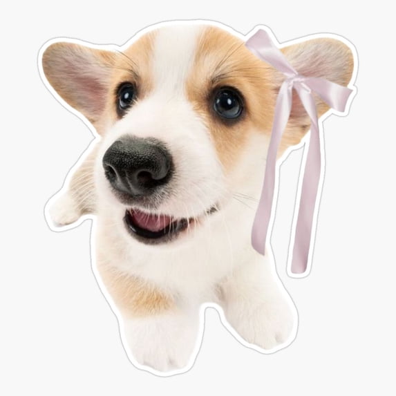 DOPASTICKER Y2K Coquette Dog With Pink Bow Sticker, Phone Sticker Car ...
