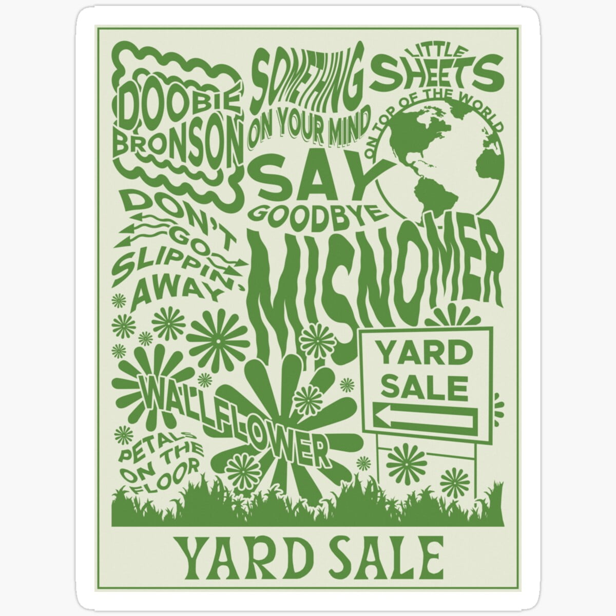 DOPASTICKER Yard Sale Poster (Tracklist) - The Brook & The Bluff ...