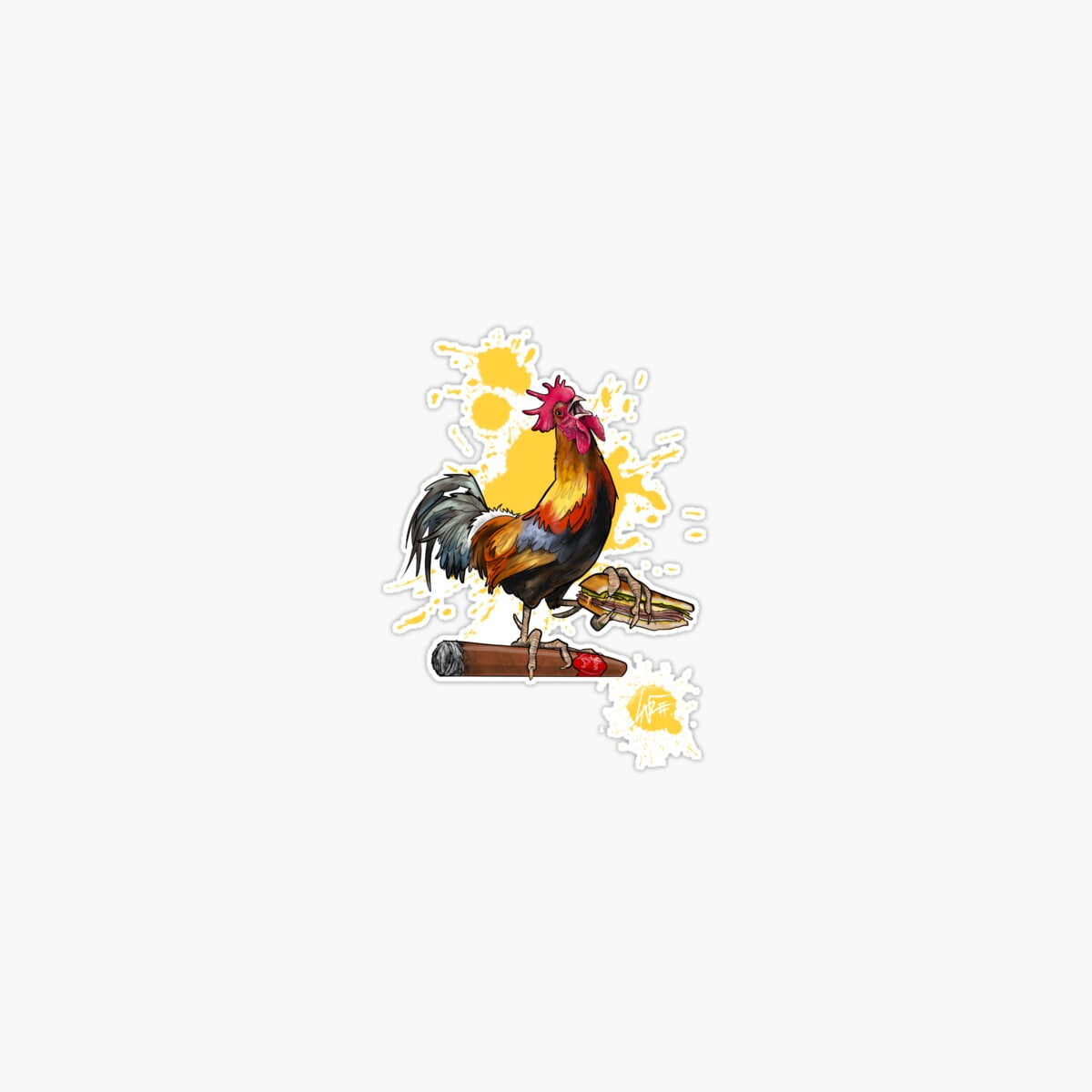 DOPASTICKER Ybor City Rooster Sticker, Phone Sticker Water Bottle ...