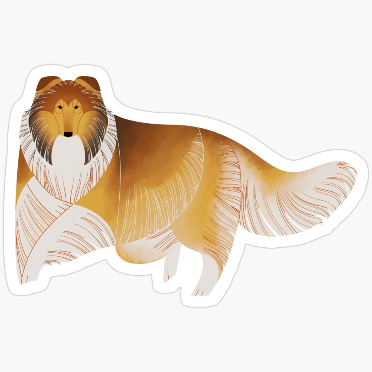 DOPASTICKER Year Of The Dog - Rough Collie Sticker, Waterproof Decal ...