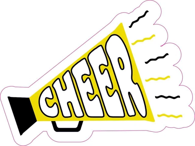 DOPASTICKER Yellow And Black Cheer Megaphone Sticker Phone Sticker ...