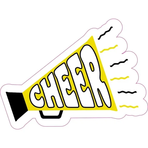 DOPASTICKER Yellow And Black Cheer Megaphone Sticker Phone Sticker ...