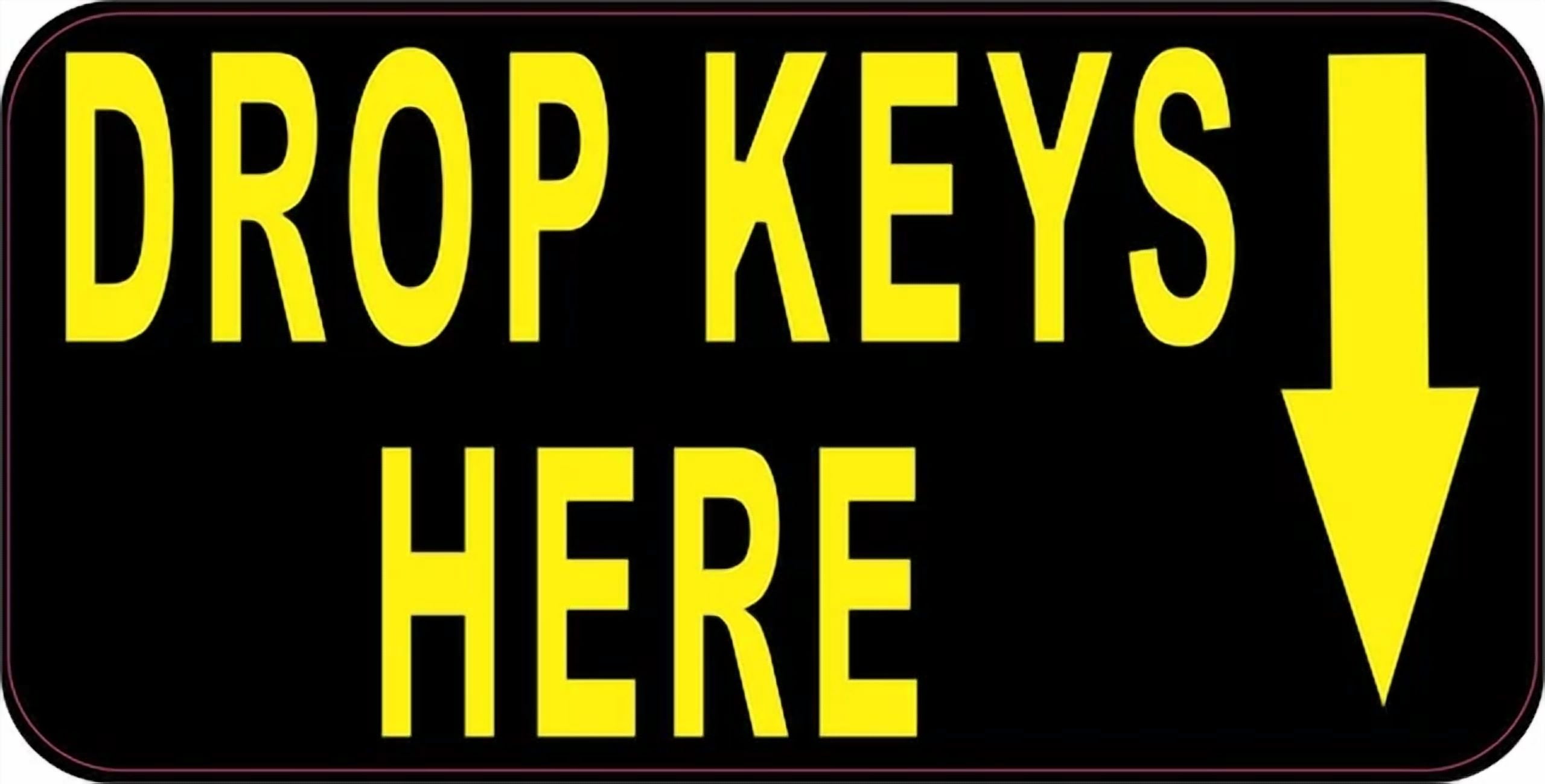 DOPASTICKER Yellow And Black Drop Keys Here Sticker Vehicle Room Key ...