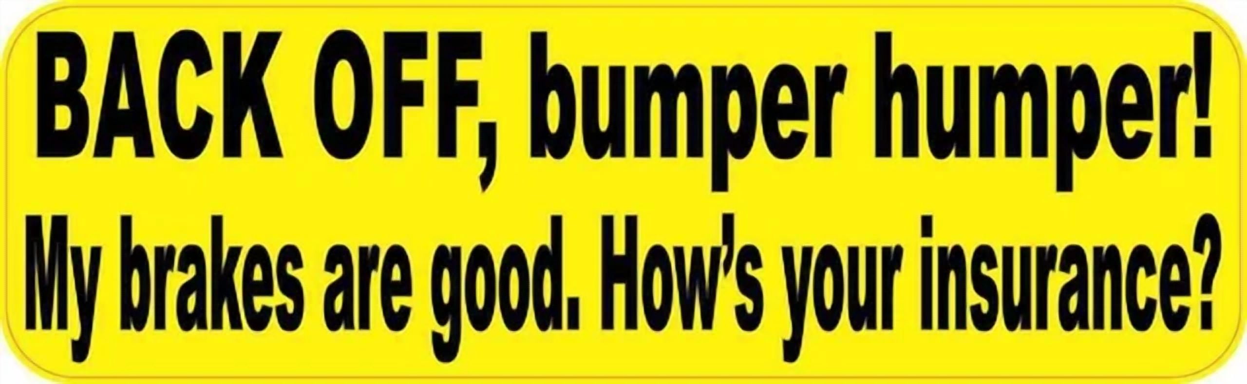 DOPASTICKER Yellow Back Off Humper Sticker Phone Sticker, Latop Sticker ...