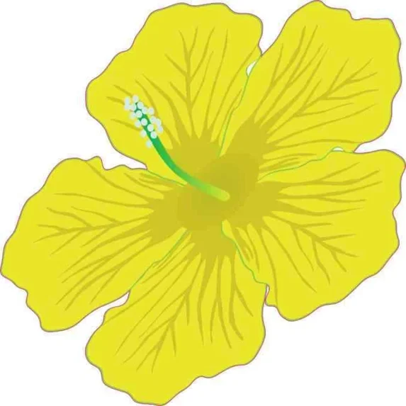 DOPASTICKER Yellow Hibiscus Sticker Phone Sticker, Latop Sticker, Lover ...