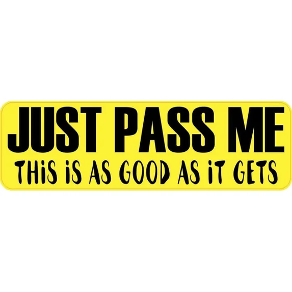 DOPASTICKER Yellow Just Pass Me Sticker Phone Sticker, Latop Sticker ...