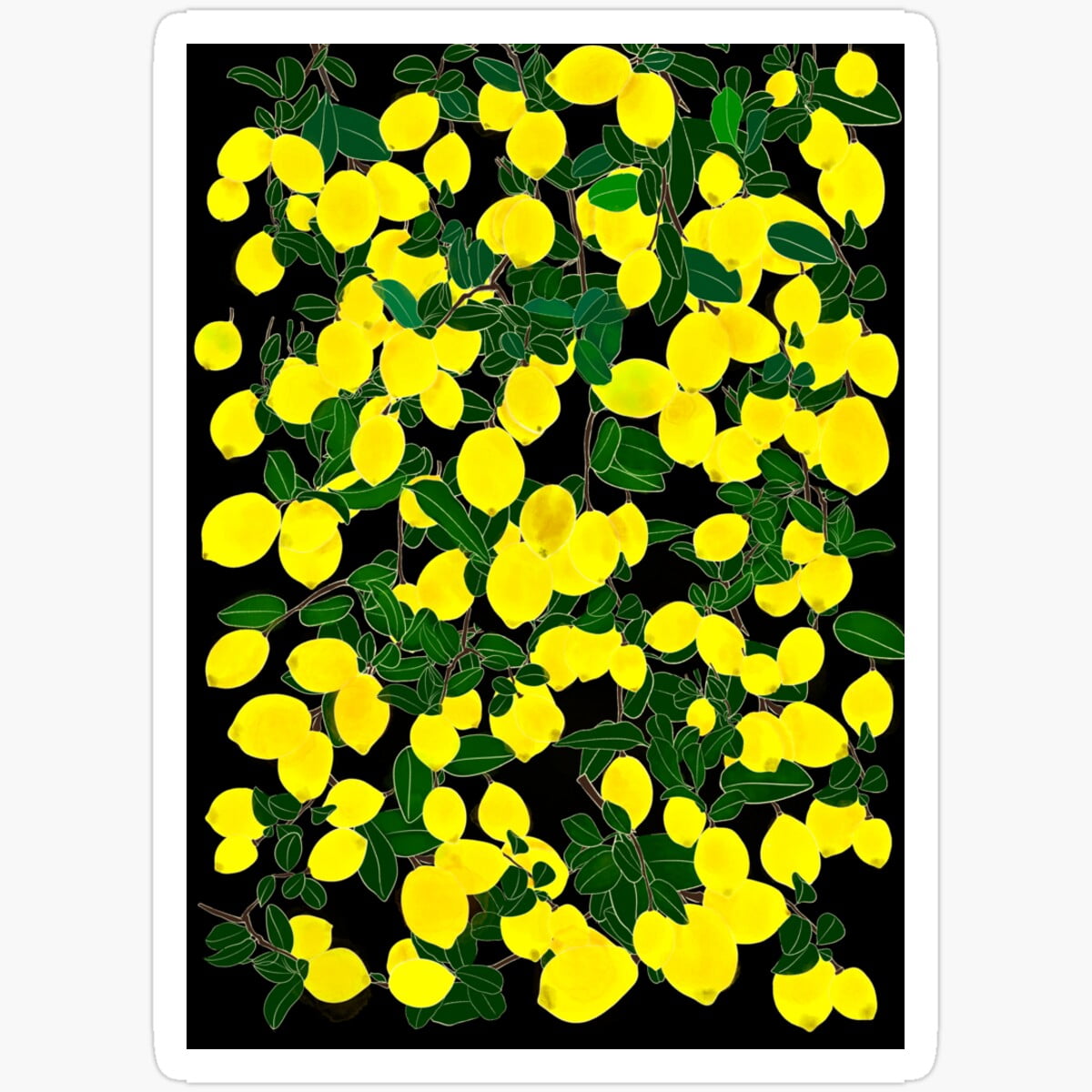 DOPASTICKER Yellow Lemon Pattern 2022 Sticker Birthday Gifts ...