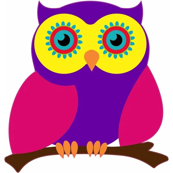 DOPASTICKER Yellow Pink And Purple Owl Stickers Owls Sticker Phone ...