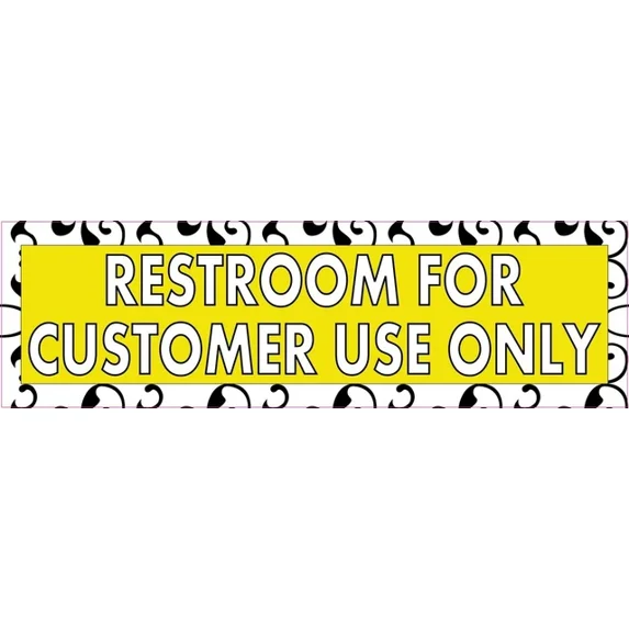 DOPASTICKER Yellow Restroom For Customer Use Only Sticker Business Door ...