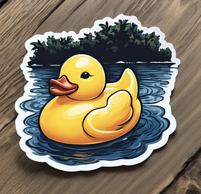 DOPASTICKER Yellow Rubber Duck Sticker Phone Decal Water Bottle ...