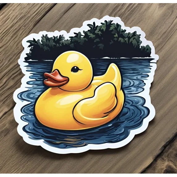 DOPASTICKER Yellow Rubber Duck Sticker Phone Decal Water Bottle ...