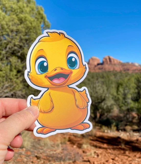 DOPASTICKER Yellow Rubber Ducky Sticker, Ducky, Duck Sticker, Feathers ...