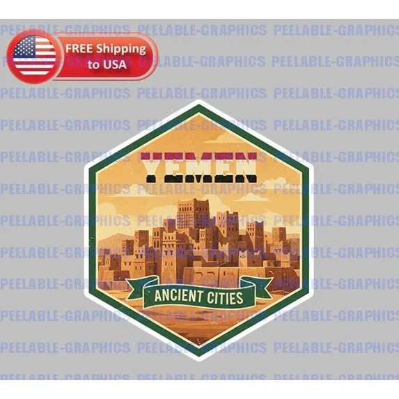 DOPASTICKER Yemen Country Souvenir Sticker Travel Luggage Sticker Phone ...