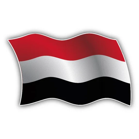 DOPASTICKER Yemen Wavy Flag Sticker Decal Phone Decal Water Bottle ...
