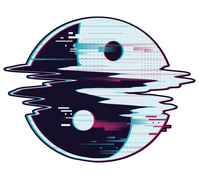 DOPASTICKER Yin Yang Sticker Glitch Grunge Balance Peace Harmony Good ...