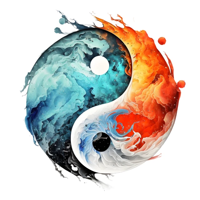DOPASTICKER Yinyang Sticker Beautiful Colorful Vivid Bright Psychedelic ...