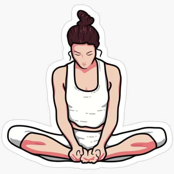 DOPASTICKER Yoga Girl Butterfly Pose Sticker Phone Sticker, Latop ...
