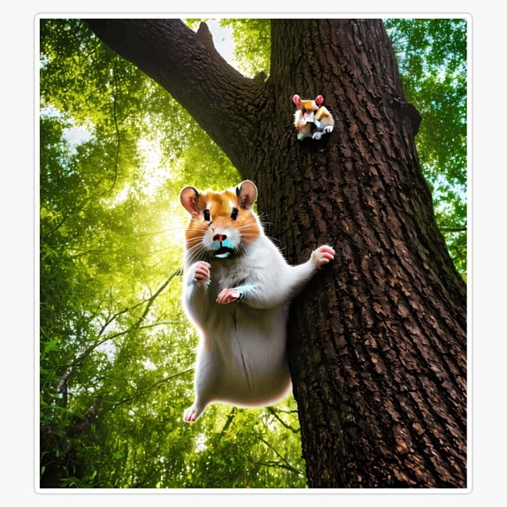 DOPASTICKER Yoga Hamster Adventures Tree Pose Edition Sticker, Phone ...