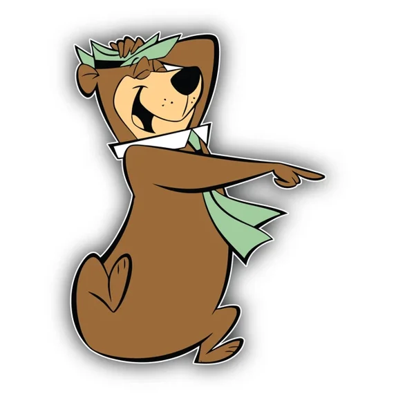 DOPASTICKER Yogi Bear Cartoon Happy Sticker Decal Phone Decal Water ...