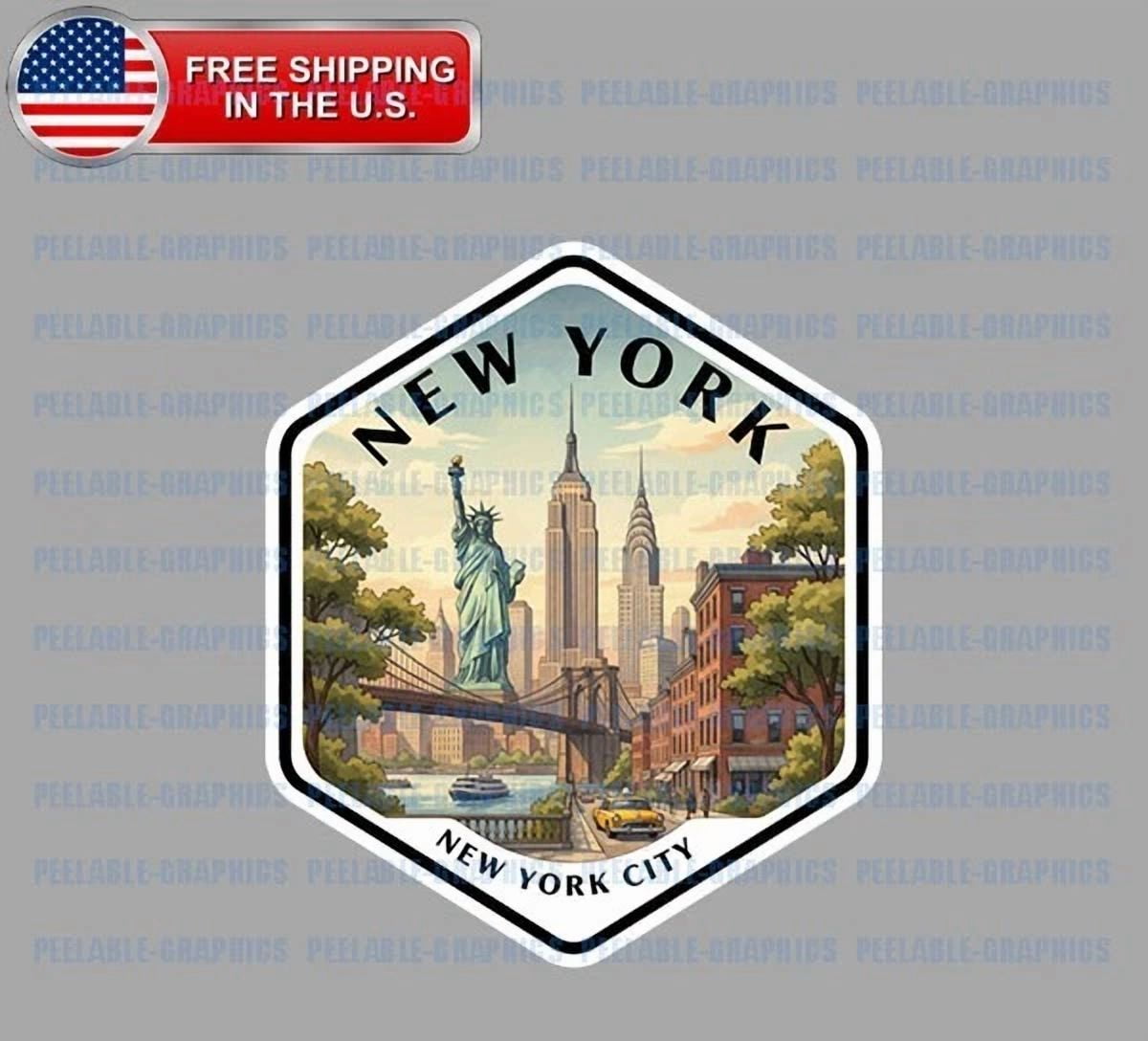 DOPASTICKER York State Sticker Souvenir Travel Ny Sticker Phone Sticker ...