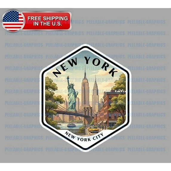 DOPASTICKER York State Sticker Souvenir Travel Ny Sticker Phone Sticker ...