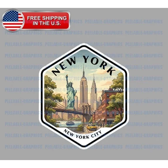 DOPASTICKER York State Sticker Souvenir Travel Ny Sticker Phone Sticker ...