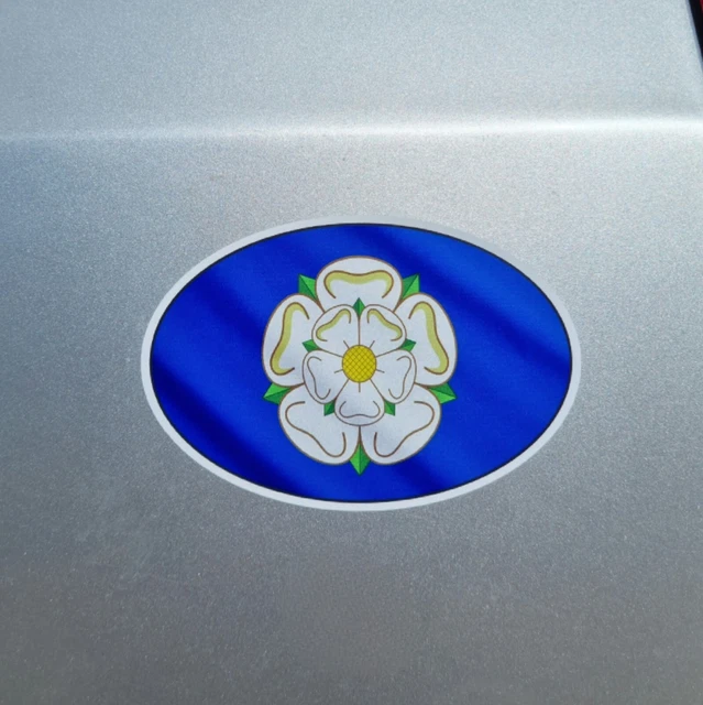 DOPASTICKER Yorkshire Rose County Flag Oval Sticker Decal For Car Van ...