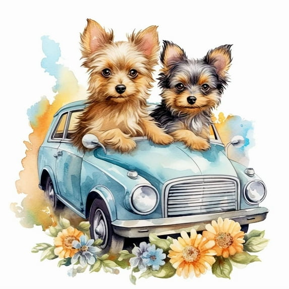 DOPASTICKER Yorkshire Terrier Car Sticker Dog Sticker Phone Sticker ...